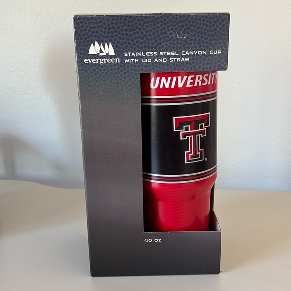evergreen | Kitchen | New Texas Tech Stainless Steel Canyon Cup W Straw ...